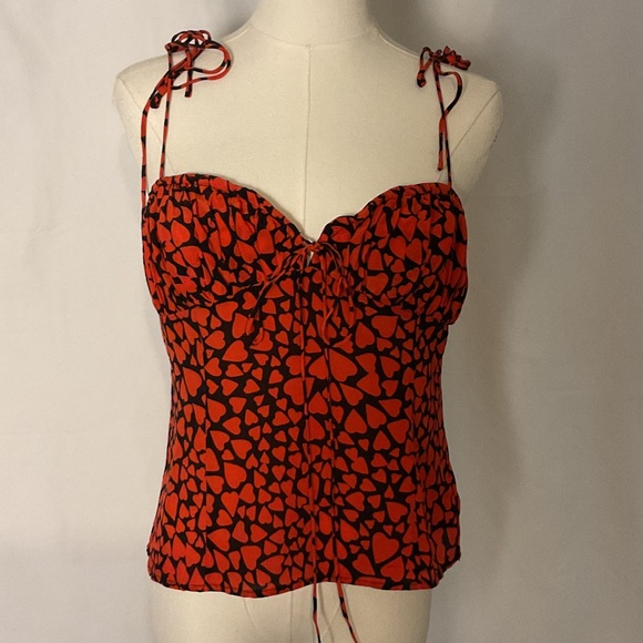 Realisation Par | Tops | Realisation Par Red And Black Heart Tank Top ...